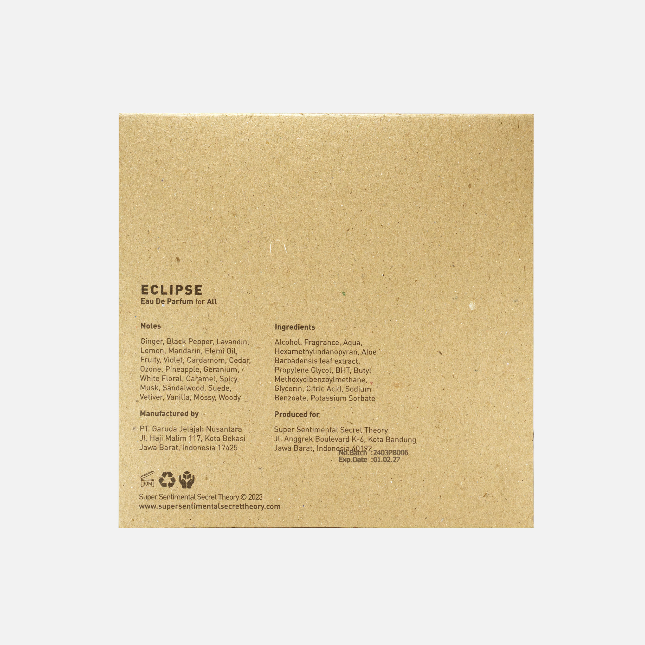 Eclipse Eau De Perfume – Super Sentimental Secret Theory