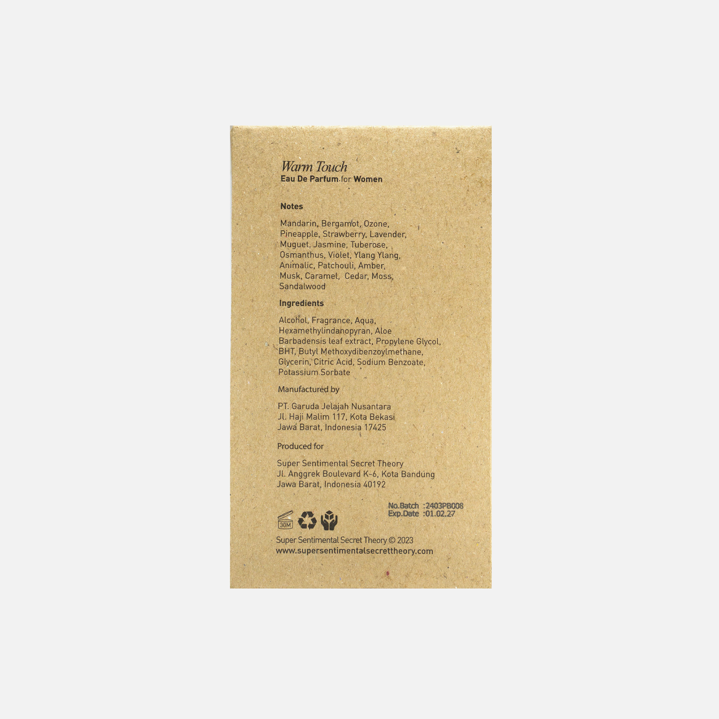 Warm Touch Eau Perfume – Super Sentimental Secret Theory